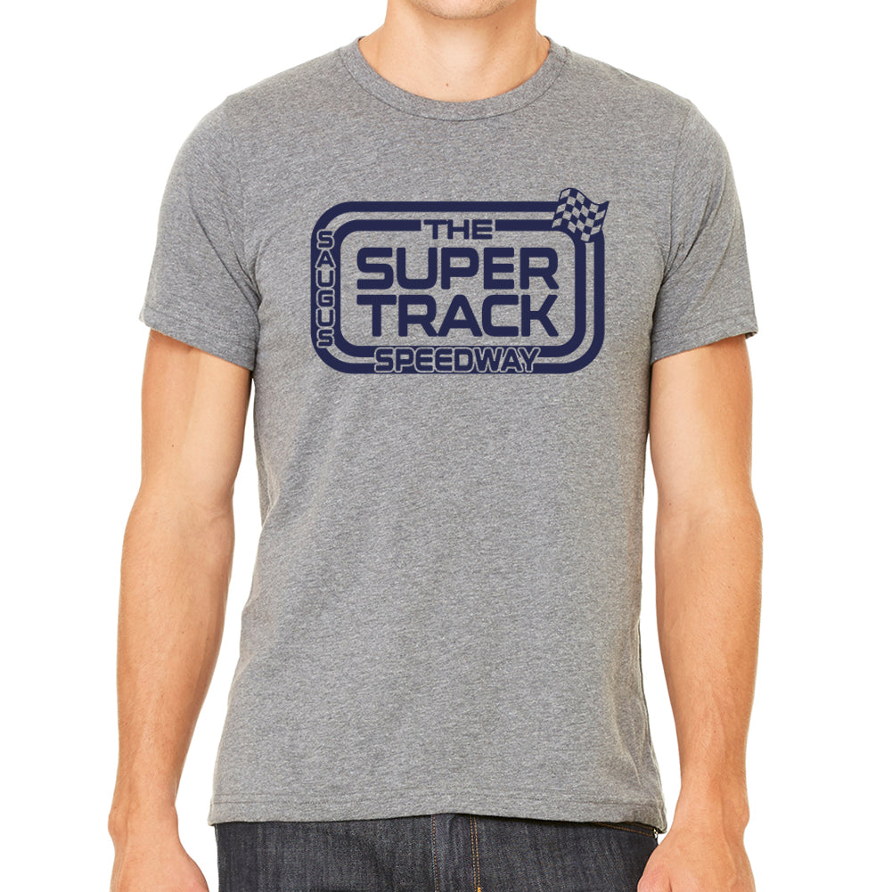 The Saugus Super Track Speedway Men's Slim Fit Grey Tri Blend T-Shirt ...