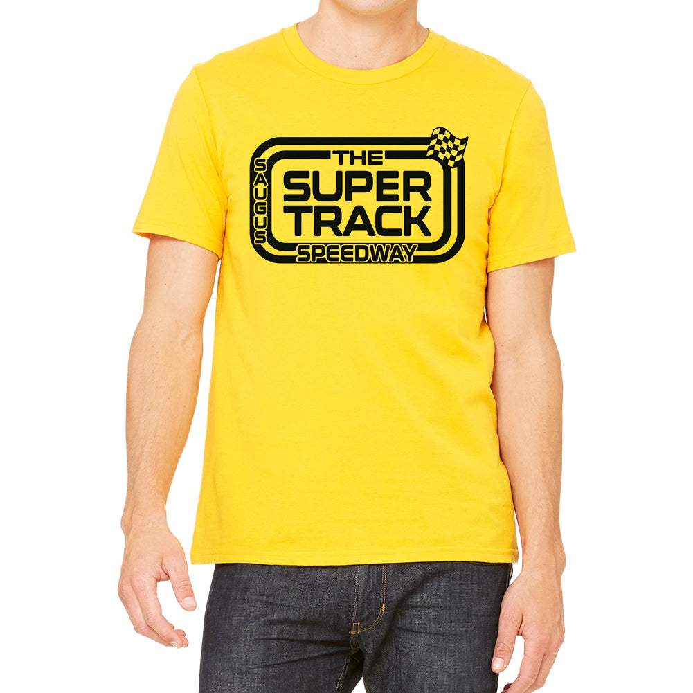 The Saugus Super Track Speedway Men's Yellow T-Shirt – Valley Relics ...